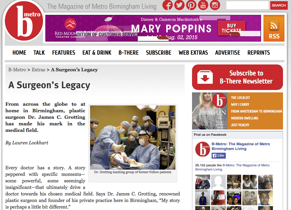 MEDIA / PUBLICATIONS / INTERNET | Birmingham, AL | Grotting Plastic Surgery